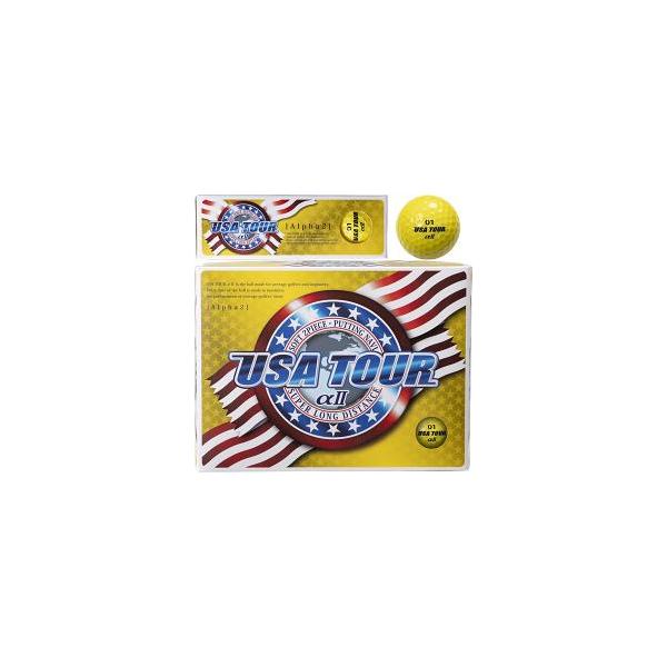 ゴルフボール USAツアー αII 1ダース [イエロー]※ご注文手続き後、当店より発送予定日または取寄商品の在庫有無・納期を記載したご注文確認メールをお送りいたしますので必ずご確認をお願い致します。《在庫あり》