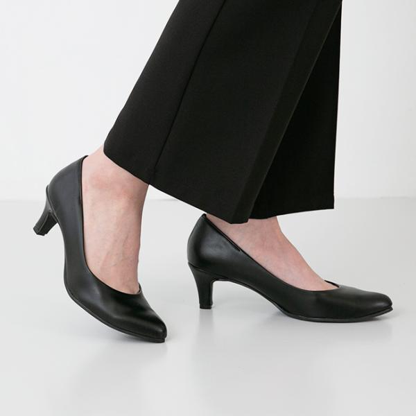 細部まで丁寧に作られた安心の日本製パンプス 履きやすい レディース アーモンドトゥ ベーシックパンプス ミドルヒールパンプス 日本製 消臭抗菌インソール 軽量 軽い やわらかい 柔らかい 痛くない 歩きやすい 疲れない 疲れにくい 小さいサ...