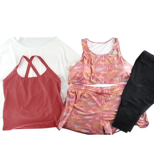 水陸両用なのでヨガはもちろん、スイムやランニングにも幅広く使える citta room 水陸両用ブラ＆タンク付レディース水着5点セット (10L) です。いろんな組み合わせで使えるのでお買い得なレディース水着5点セットです。※セット内容：T...