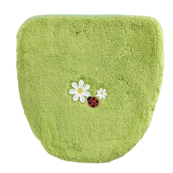 ふかふかのトイレフタカバーに、花とテントウムシの可憐なモチーフをあしらいました。 トイレに置くだけで、ナチュラルで愛らしい空間を演出。 柔らかな手触りで、心地よい毎日を。 色：グリーン品質：アクリル100％サイズ：温水洗浄・暖房便座かぶり ...