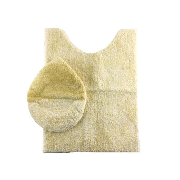 ふかふかの踏み心地のシャギー。ミシンを使いパイルを一つ一つ植え込んだ手作りの優しさを感じる商品です。マットの裏面は滑りにくい加工＜洗濯方法＞洗濯機ＯＫ　ネット使用 色：アイボリー品質：ふたカバー:ポリエステル100%トイレマット:表面＝ポリ...