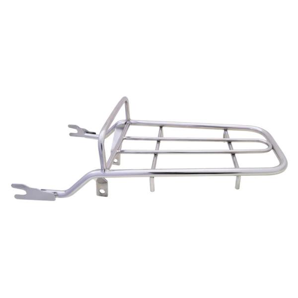 B-06DX　ミディシート用　リアキャリアDX系用　ステンレス当店販売のミディシート用リアキャリアです。（フルステンレス）※ダブルシートには使えません。●素材：ステンレス●許容積載量：2.0kg●備考：デラックス、スタンダード、リトル系専用...