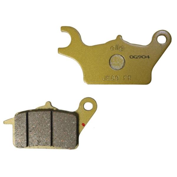 高性能、高耐久のelig製ブレーキ。セミメタル配合で抜群の制動性を発揮！！強度が高く耐熱性にも優れるアラミド繊維を基材とし真鍮材、カーボン材、潤滑材、フェノール樹脂で固めたレジン樹脂/セラミックメタルブレーキパッド。アスベストは含まれており...