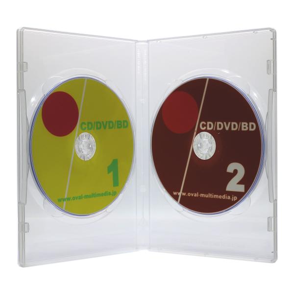 今までのOVトールケースよりも少しだけ品質がアップしたDVDケース 2枚収納です。冊子を挟むクリップは付いていませんが、ケース外側にジャケットを入れるビニール（スリーブ）は付いています。センターピース形状も変更となりましたが、こちらのケース...