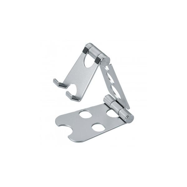 2カ所の可動で自由に角度が調整できる「タブレット&amp;スマートフォンスタンド」。軽量で丈夫なアルミ合金で、たためばコンパクトに◎。スタンド部とベースの裏側には滑り止め付きで、タブレットやスマートフォンが動きにくく、安定して設置できます。...