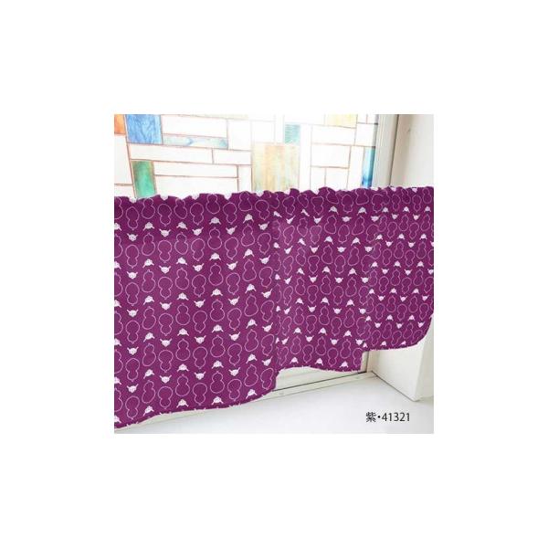 ひょうたんがたくさん描かれた和風テイストのカフェカーテンです。