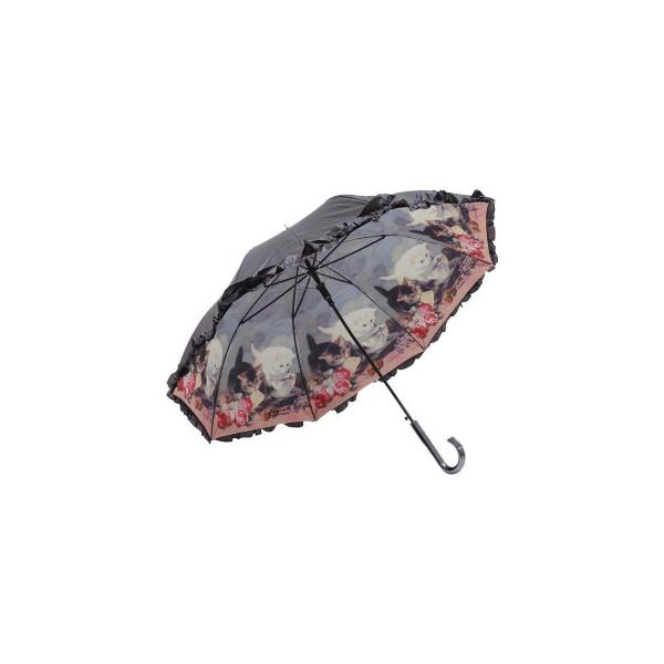 フリルが大人かわいいジャンプ傘で、晴れの日も雨の日も優雅な気分で過ごせそう。いつものように傘を開くだけで、名画の世界が広がります。