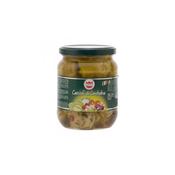 開花する前のアーティチョークのクオーレ(心臓)と呼ばれる柔らかい中心部分のみをひまわり畑に漬けて塩、酢、天然ハーブで味付けしています。