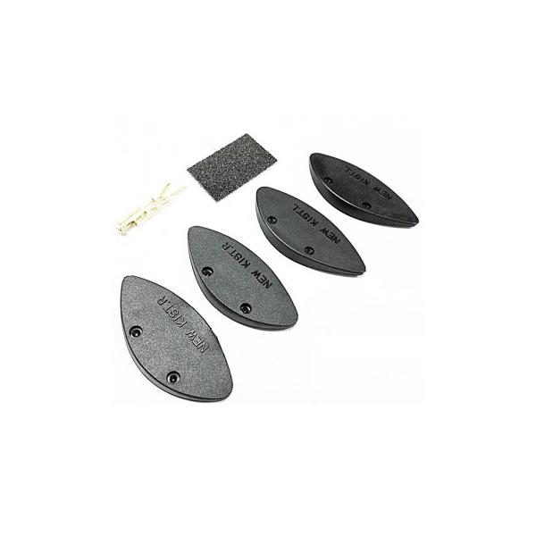 片減りした靴にピッタリとフィットするように、スーパーキスト裏側にアール傾斜を付けてありますので、走行時の威圧感がなく快適に歩くことができます。軟質のウレタン材を使用しておりますのでスベリにくく、クッション性があり、頭にひびいたりしません。ウ...