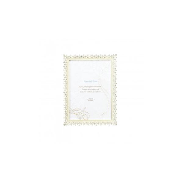 花嫁の装いのような美しいフレーム。人気のコレクション。四隅には大粒のクリスタルが施されています。