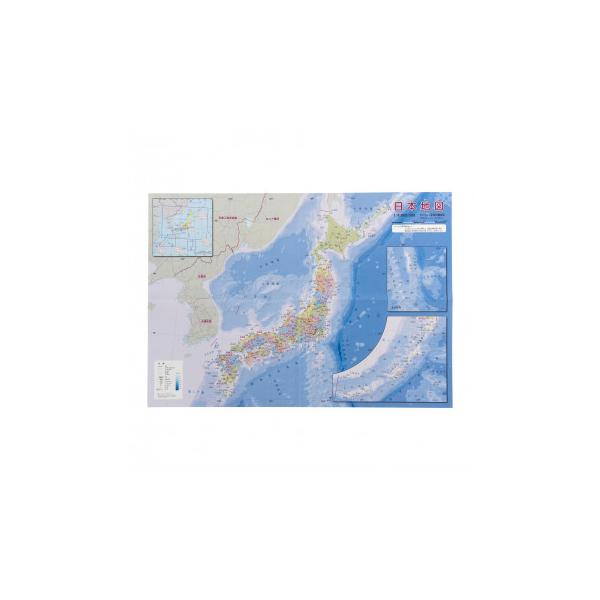 日本地図のポスターです。都道府県名や都道府県庁所在地はもちろん、主な山や水部の名称も記載しており、学習に役立ちます。