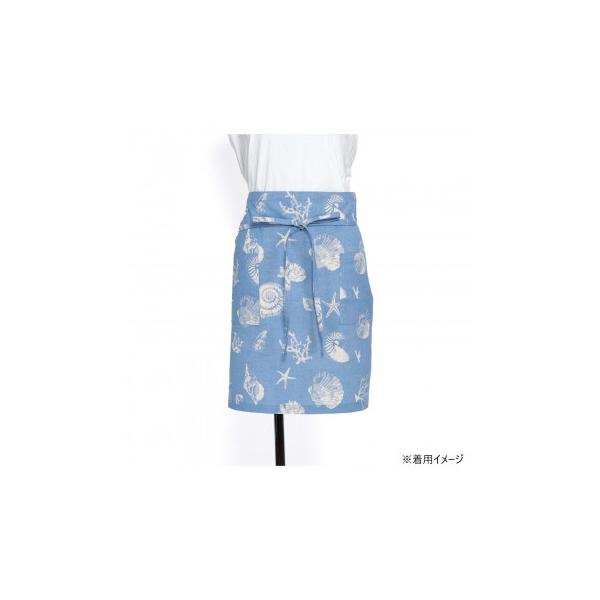 貝や人手の模様がかわいいエプロンです。着けていて、気分が上がること間違いなしの1枚です。