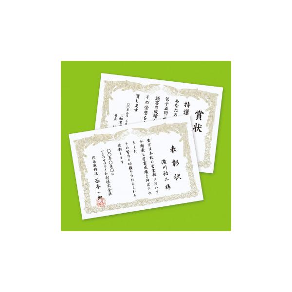 オリジナル賞状が簡単にできる便利な用紙です。必要なときに必要な数だけ作成できます。表面には、あらかじめ豪華な賞状の枠が金色で印刷してあるので、文章を追加して印刷するだけでオリジナル賞状ができあがります。印刷屋さんに依頼するよりも短時間で必要...