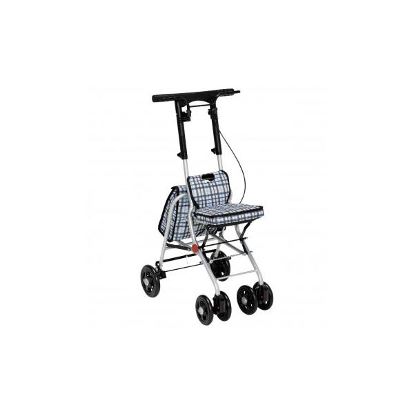 街中でも動きやすい軽くてコンパクトなシルバーカーです。片手でも操作ができる左右連動の両手ブレーキ。バックは押し手側に付いており、出し入れが簡単・反射板付のタイヤで安心走行です。