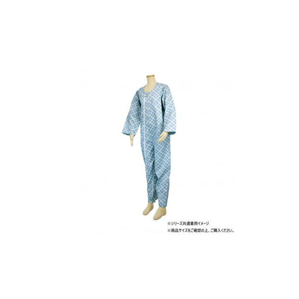 一人では開けにくい、タッチホックを使用した綿100%の介護用パジャマです。服脱ぎやおむついじりなどを防ぐ、一人では開けにくい構造のホックを採用しました。