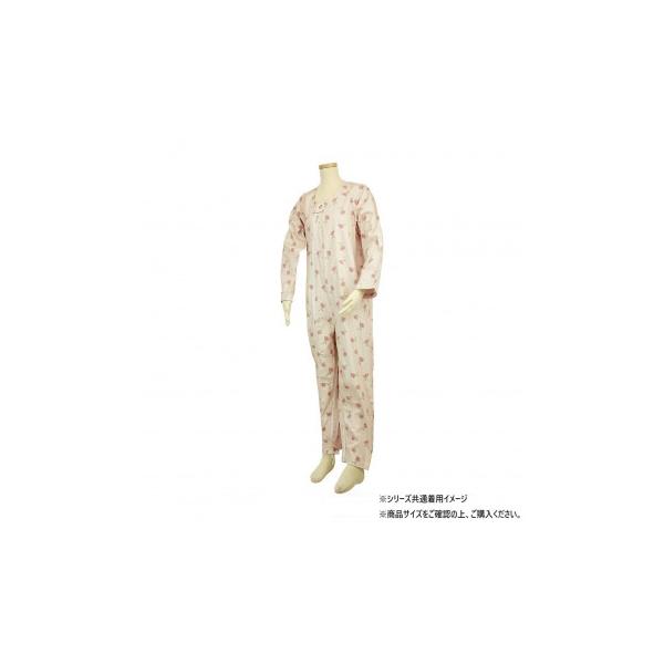 一人では開けにくい、タッチホックを使用した綿100%の介護用パジャマです。服脱ぎやおむついじりなどを防ぐ、一人では開けにくい構造のホックを採用しました。