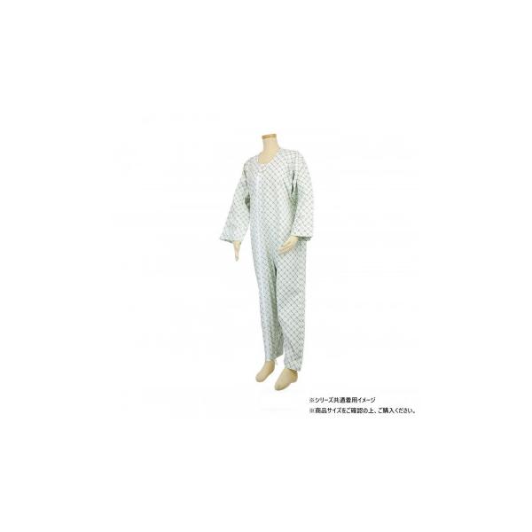 一人では開けにくい、タッチホックを使用した綿100%の介護用パジャマです。服脱ぎやおむついじりなどを防ぐ、一人では開けにくい構造のホックを採用しました。