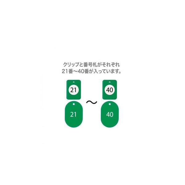 クリップ+番号札。20番単位で購入できます。