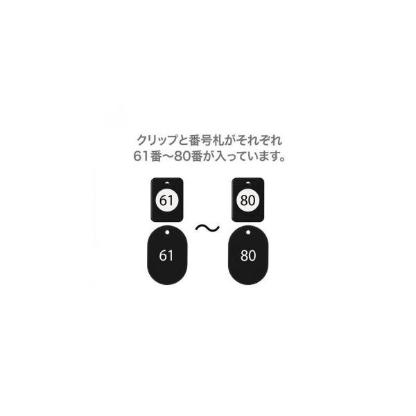 クリップ+番号札。20番単位で購入できます。