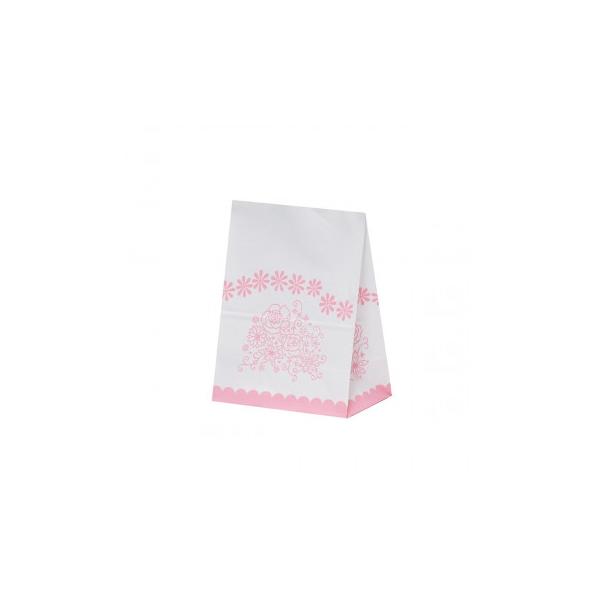 ピンクのプリントが可愛らしい紙袋です。雑貨の包装などさまざまなシーンで活躍すること間違いなし。