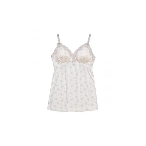 授乳機能は、ストラップオープンとクロスオープンの2通り可能。取り外し可能なカップ付きです。アンダーはフロント部分にゴムが入り、ストラップの丈調節も可能なのでボディにやさしくフィット。臨月も安心な着丈で、ボトムインにも快適なすっきりシルエット...