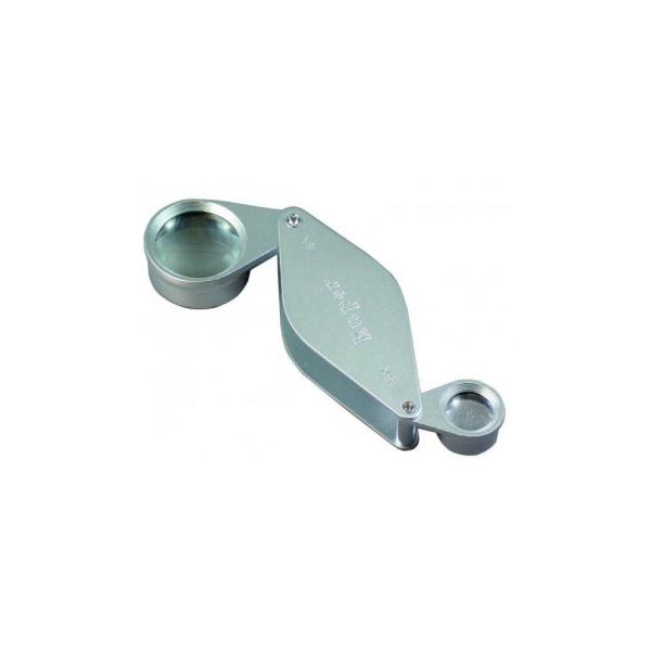 検査、実験、自然観察などに使われています。10倍程度の両凸レンズで、色収差や像の歪みが多少ありますが、キズの検査等には問題なく使えます。