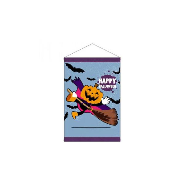 お店に飾って販促アイテムとして使用するのはもちろん、ハロウィンパーティーにも大活躍の可愛いタペストリーです。