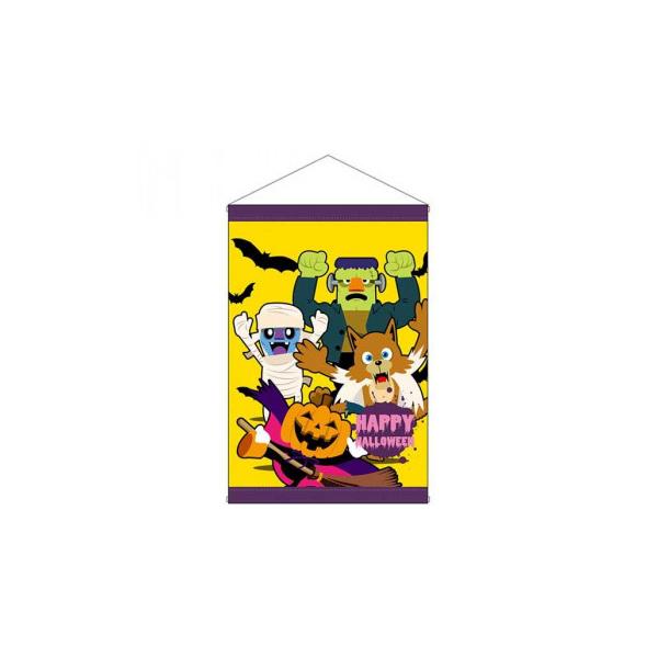 お店に飾って販促アイテムとして使用するのはもちろん、ハロウィンパーティーにも大活躍の可愛いタペストリーです。