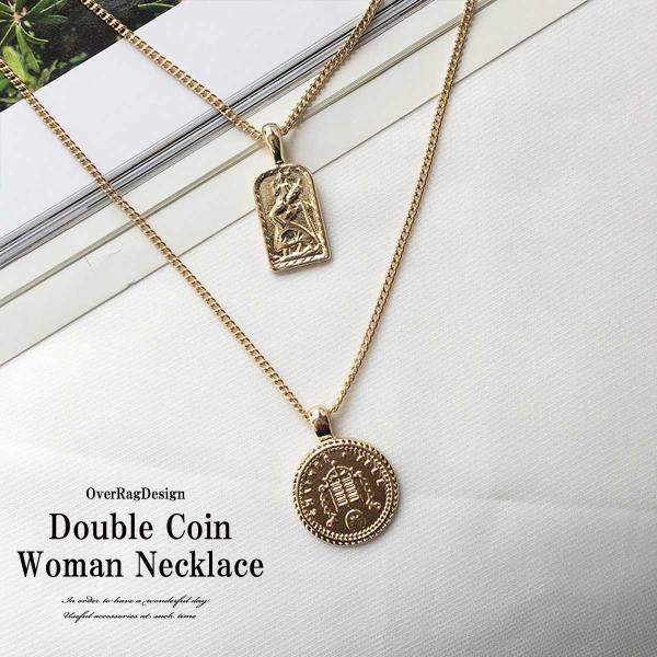 大人の女性にセクシーUPの胸元必需品！コインネックレスが登場スクエアのコインとラウンドコインのダブル仕様。スクエアコインは2.8cmのチェーン50cm、ラウンドコインは2.6cm、チェーンは60cm。シルバー、ゴールドの定番カラー。アジャス...
