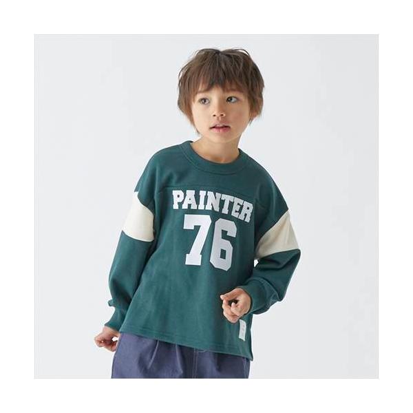 オーバーなサイズ感がかわいいフットボールトレーナー。袖は配色の切り替えがあり、フロントとバックにも切り替えがあります。フロントのアメカジプリントもデザインポイントです。生地は速乾性のあるポリエステル混の裏毛素材。-----透け感：無し伸縮性...