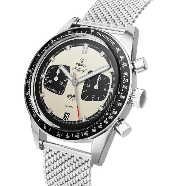 お問合せコード : YE-111商品ランク : Nブランド : イエマ 　YEMA商品名 : イエマ ラリーグラフ ブラック／アイボリー型番 : YMHF1580-BM素材（ケース） : 316L ステンレススティール素材（ベルト） : ス...