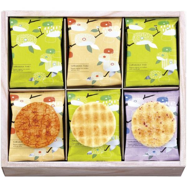 パリッと軽やかな歯ごたえ、フワッとソフトな焼き上がりは、まさに伝承の心と技で作り上げた職人芸です。食べた瞬間にひろがる厳選された国内産米の豊かな風味を是非ご賞味ください。セット内容：やわらか焼やき塩×9、やわらか焼直火炊き醤油×6、やわらか...