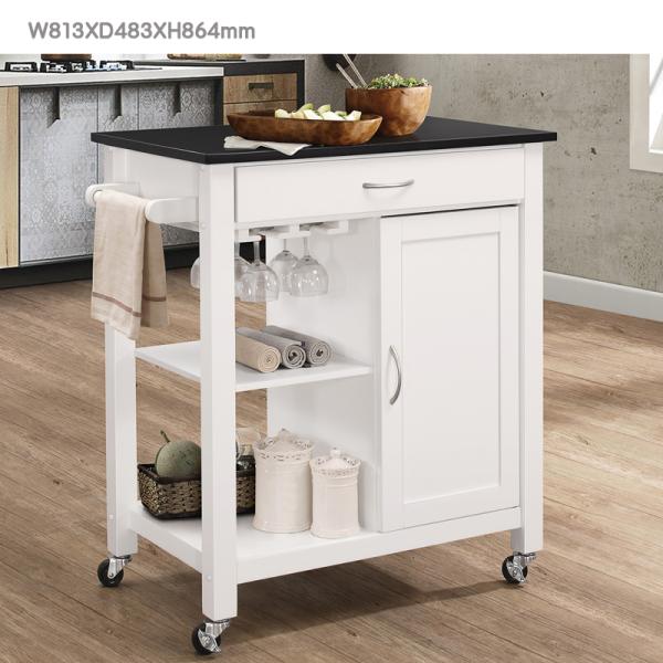 コンパクトタイプのキッチンアイランドです。・仕上げ　　ブラック＆ホワイト・サイズ　　W813×D483×H864mm・材質　　　MDF（木質繊維板）・備考　　　組立品・通常在庫品（発送までに約１０営業日）移動に便利なキャスター付きですので、...