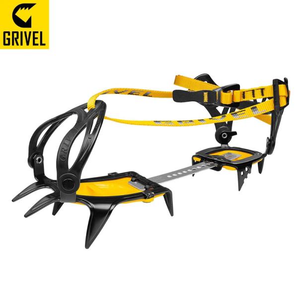 【重量】　806g(1ペア)【サイズ】 フリーアジャスト式(23〜28.5cm程度)一般的な冬山登山、岩と雪のミックスルート用。スノーボード用ソフトブーツやテレマークスキー靴用につま先が幅広仕様の10本爪。フロントハーネスの取り付け位置が外...