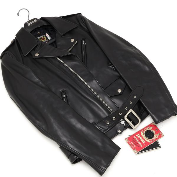 【ブランド】SCHOTT/ショット【商品名】613UST ONESTAR TALL/613UST ワンスタートール ライダース レザージャケット 【素材/色】牛革/ブラック 【サイズ】肩幅：約44cm/身幅：約56cm/袖丈：約63.5cm...