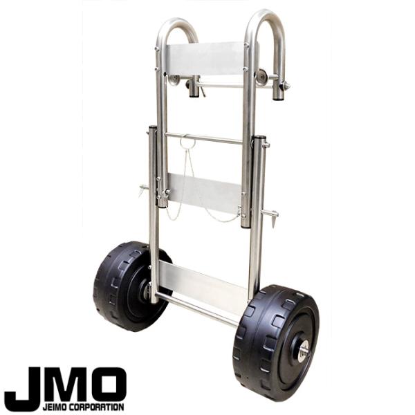 ステンレス製リバーシブルドーリー極太のブロータイヤが移動を安定してくれますピンを抜き差しする事で、受けの向きを変えることが出来ます。耐荷重：60kg