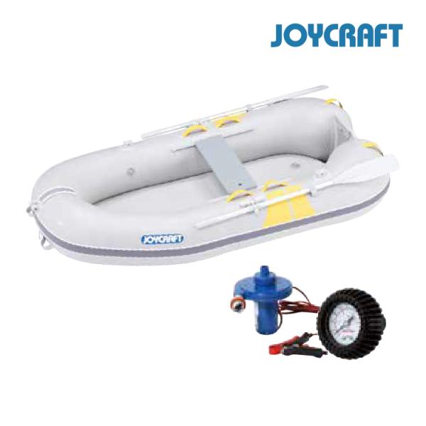 ジョイクラフトボートGSセット2025【セット内容】・ボート本体  FEM-232・高速電動ポンプ MB-50・プレシャーゲージ G-3・アルミオール・高圧フットポンプ・腰掛板1枚・補修キット・キャリーバッグ【ボートスペック】・全長：230...
