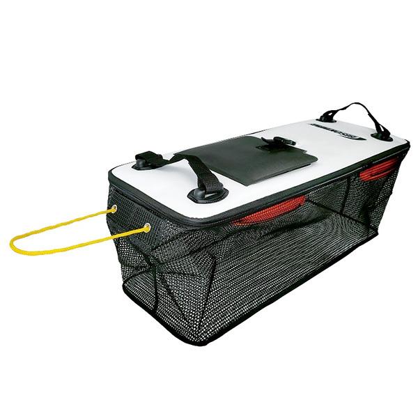 釣った魚を生かしたままキープできる「フロートスカリ」のBIGバージョンです。低速走行時ならキープしたまま曳航できます。フローター、ゴムボート、カヤックフィッシングに限らず、岸釣りやウェーディング、波止場、ヘラブナ釣りなど、水深約30cmほど...