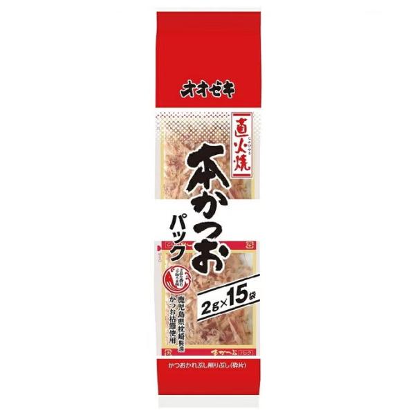 【商品内容】マルトモ　オオゼキ直火焼本かつおパック　（2g×15袋）×15パック　■賞味期限：製造から18ヶ月■包装形態：簡易包装■原材料：かつおのかれぶし(鹿児島県枕崎製造)■アレルギー表示：なし■栄養成分表示：栄養成分表示(1袋(2g)...