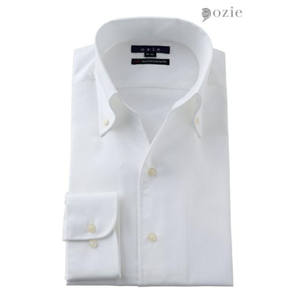 120番手双糸のプレミアムコットン使用+イージーケア加工付き！エレガントなノータイ専用シャツスーツやジャケットで上品にカーディガンやニットできれい目カジュアルにシャツ1枚でラフにノーネクタイで臨むパーティーシーンにも！ホワイト　白■素材：　...