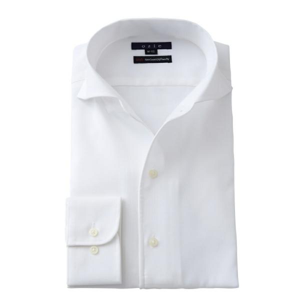 高級糸番手120番手双糸のプレミアムコットン使用イージーケア加工付き！エレガントなノータイ専用シャツスーツやジャケットで上品にカーディガンやニットできれい目カジュアルにシャツ1枚でラフに幅広く使える万能シャツ！ホワイト　白■素材：　綿100...