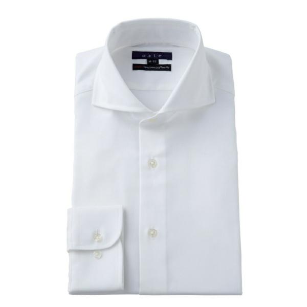 プレミアムコットン120番手+イージーケア加工生地使用見栄え・着心地の良さプラスご家庭でのお手入れが楽！ここ一番のビジネスシーンでジャケット・ニットと合わせてきれいめカジュアルにこれ一枚でビジネスから上品カジュアルまでホワイト　白■素材：　...