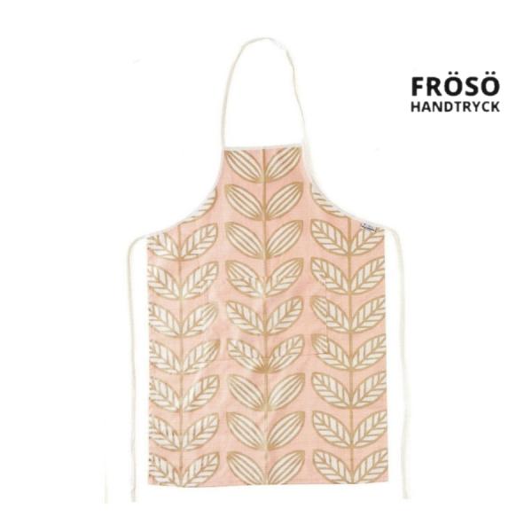 ○スウェーデンのテキスタイルメーカーFroso Handtryck（フローソ ハンドトリック）のエプロン、FOLIUM（フォリウム）シリーズのピンクです。○かわいらしい葉っぱのデザインが、北欧らしい爽やかで清楚な印象を与えてくれます。○淡い...