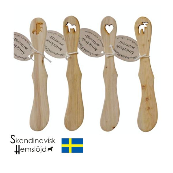 ○北欧スウェーデンのブランド、Skandinavisk Hemslojd（スカンジナヴィスク ヘムスロイド）の天然木のバターナイフです。○スウェーデンの熟練した職人が、ひとつひとつ手作りしています。○使用経過でバターが徐々にしみこみ味わいの...