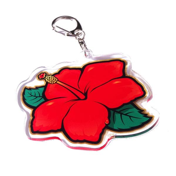 「沖ドキ！」のパネルのハイビスカスをそのままキーホルダーにしちゃいました♪左右で微妙に異なるデザインも忠実に再現しています。■数量：1個■本体サイズ：約W9cm×H7.5cm（本体部分）■材質：本体/アクリル、金具/鉄※画像はイメージです。...