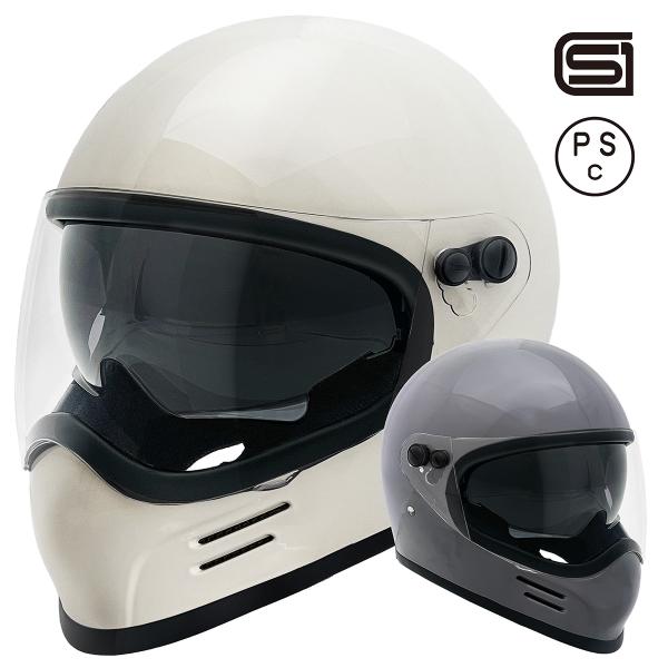 フルフェイス ヘルメット MT1 インナーバイザー 付き バイク 全排気量対応 レトロ フューチャー 族ヘル ビンテージ ネオ クラシック スクランブラー おしゃれ GB350 レブル XSR900