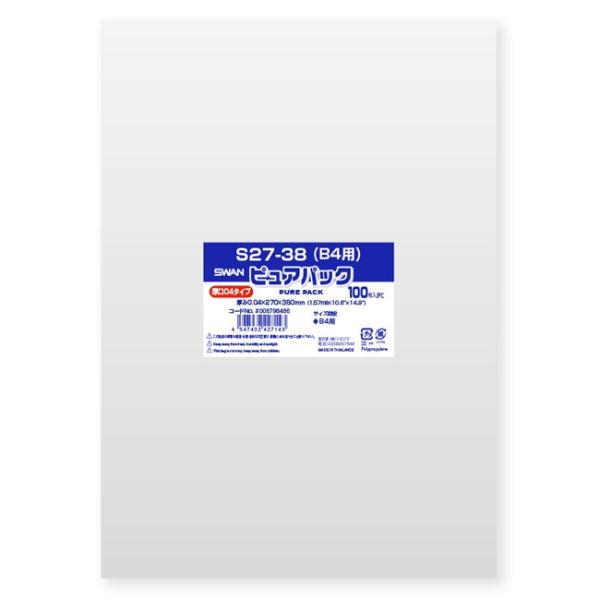 ●商品コード：030404-4173●JAN：4547432427143●入数：100枚●単価：11.17円/1枚(税込)●サイズ… 厚さ：0.04mm 巾：270mm 長さ：380mm●商品説明：透明度がよく、ツヤがある透明袋です。アクセ...