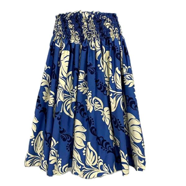 カラー　地：ブルー　柄：オフホワイト・ネイビーフラダンサーにオススメ！丈は、標準的な長さの75cm、身長が低めの方や短めがお好みの方にオススメの70cmの2種類からお選びいただけます。ご希望の長さでのお仕立て、複数枚のオーダーも承ります。ま...