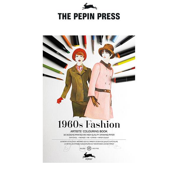 おとなの塗り絵　出版社 アシッドフリー 上質 絵画 洋服 1960年代 ファッション 1960s Fashion   【製品仕様】■サイズ：W250×H345×D6(mm) ■入り数：16枚■素材：アシッドフリー ( 無酸紙 ) 画用紙■ブ...