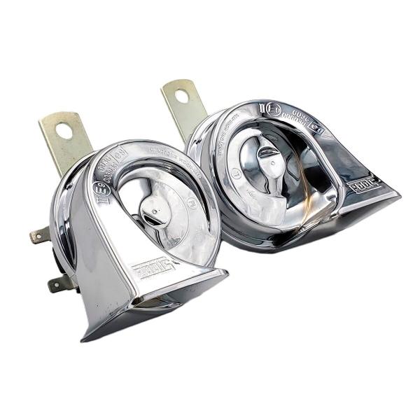 ●Hi、Loｗセットでお得です。●渦巻ホーンの特長である柔らかなサウンドを奏でます。●開口部のカール形状が、音の拡がりを作り出す、音色重視のホーンです。●サイズ：巾82×奥行80×高さ124mm●電圧：DC24V●電流：4A●周波数：Hi/...